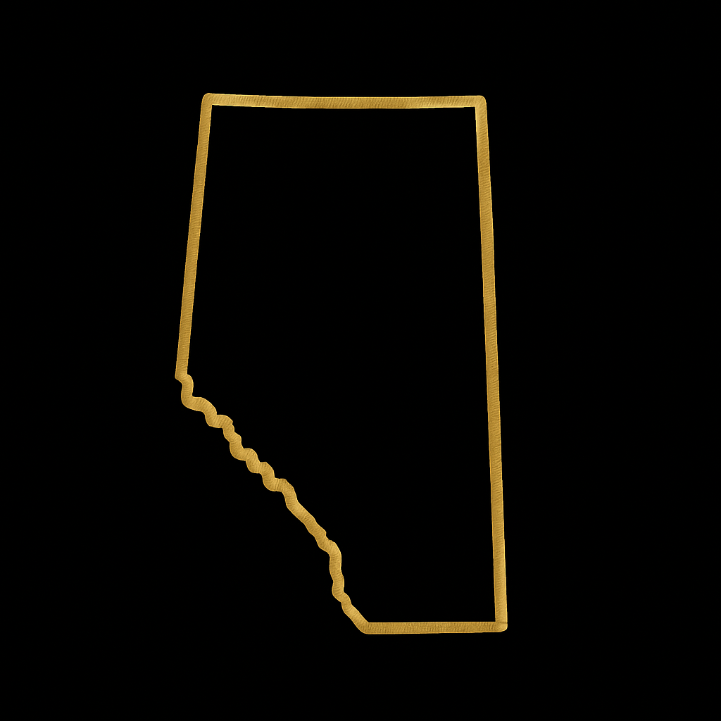 Alberta Pin – Official Black & Gold Enamel Alberta Sovereignty Pin